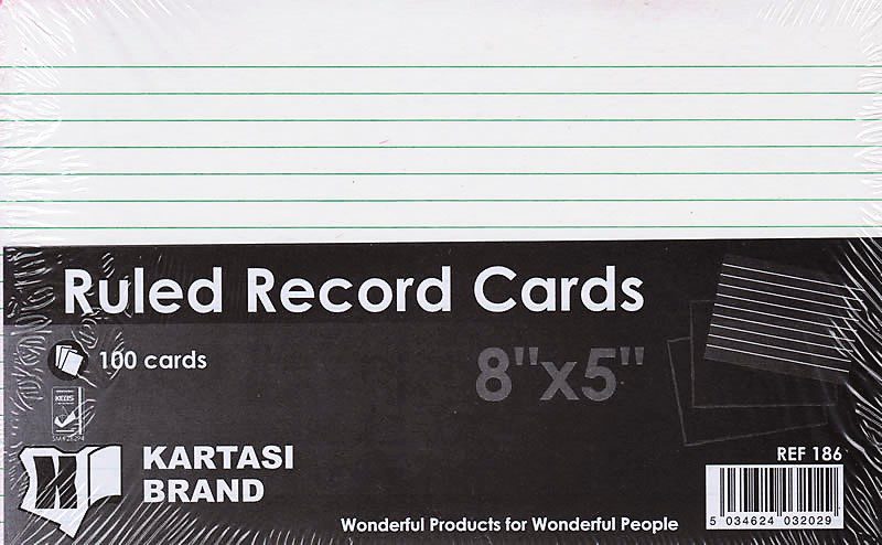Flash Cards Landre A6 Ruled Record Cards - Pack Of 100 White Index ...